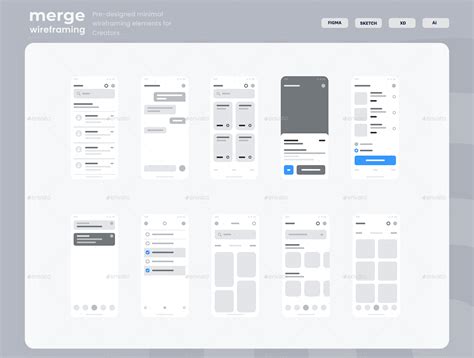 Merge Wireframing Ui Kit Web Elements Graphicriver