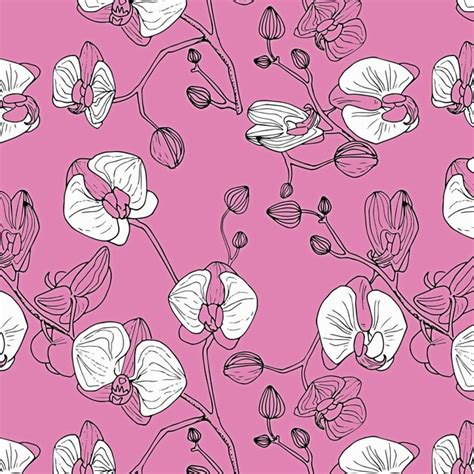 Orchids Seamless Pattern Premium Ai Generated Image