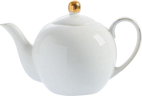 Precitime 30oz White Porcelain Teapot Classic Design Tea
