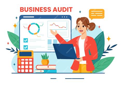 Documentos De Auditoría Empresarial Ilustración Vectorial Con Gráficos