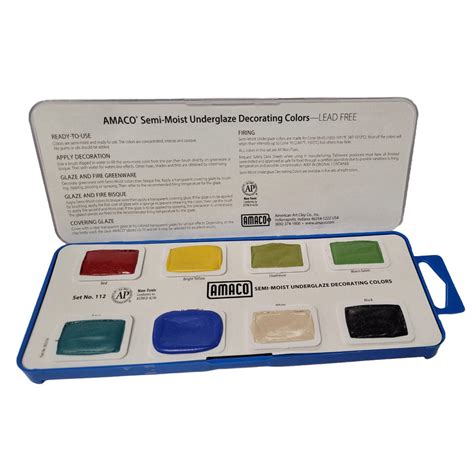 Amaco Set 112 Semi Moist Watercolor Underglazes Sounding Stone