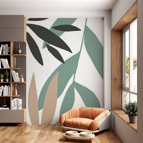Abstract Modern Leaves Ii Wallpaper Happywall Ideas De Diseño De