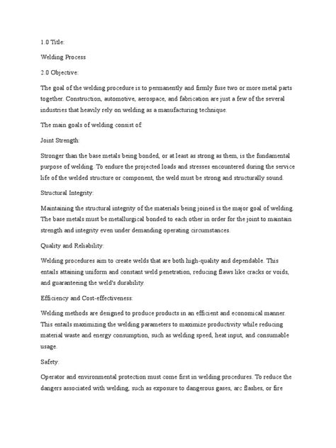 Welding Process Lab Report Pdf Construction Welding