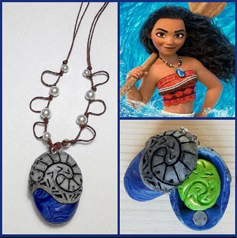 Moana Necklace Open Close With Removable Heart Of Te Fiti Vaiana