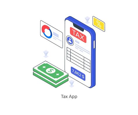 Tax App Isometric Colored Illustration Eps File Stock Illustration