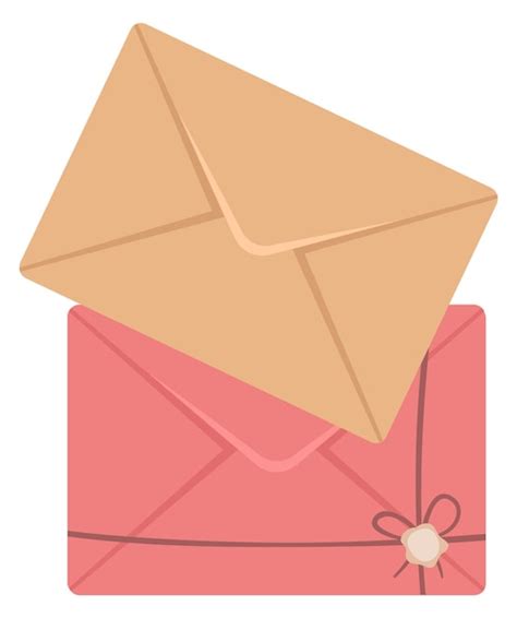 Premium Vector Cute Craft Paper Envelopes Color Decorative Letters