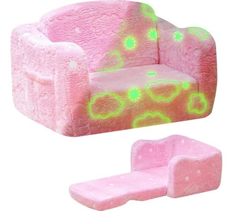 Sillon Plegable Niños Nubes Rosa 2 En 1 Luminico Mercadolibre