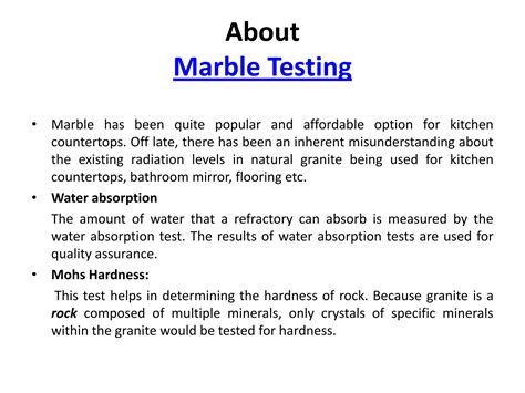 Marble Testing Pptx Geology Science