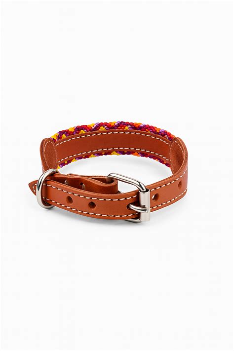 Kožený Obojek Macramé Mariachi Pup Xs Tlapka Viva Sashesk