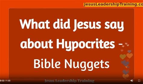 What Did Jesus Say About Hypocrites