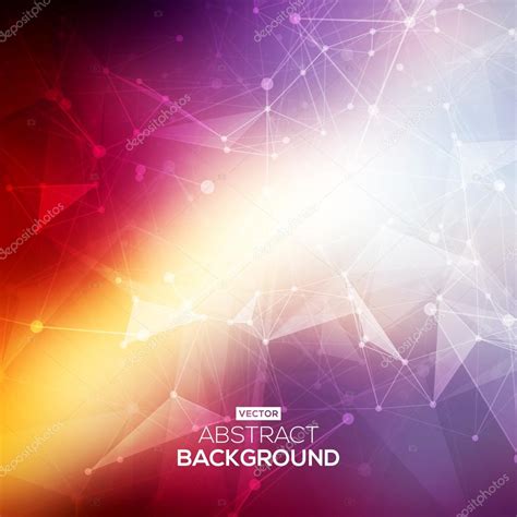 Abstract Low Poly Colorful Bright Technology Vector Background Connection Structure Vector