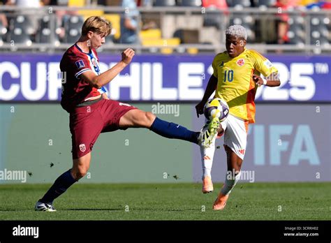 Norways Jonathan Norbye Blocks An Advance By Colombias Oscar Perea During A Fifa U 20 World