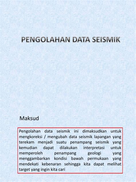 04 Pengolahan Data Seismik Pdf