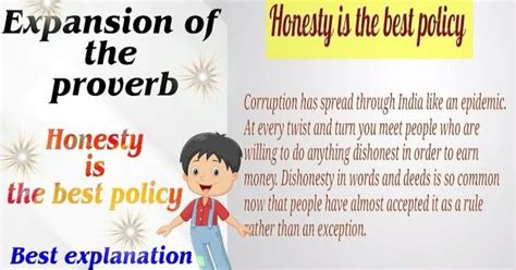 Honesty Is The Best Policy Expansion Of Theme Proverb Thought Honesty