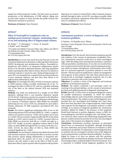 Pdf Effect Of Neutrophil To Lymphocyte Ratio On Antidepressant