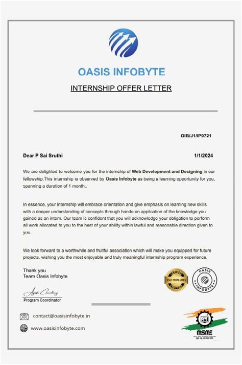 Oasis Infobyte P Sruthi