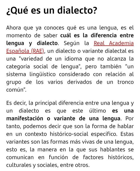 Que Significa Un Dialecto Y Una Lengua Brainlylat