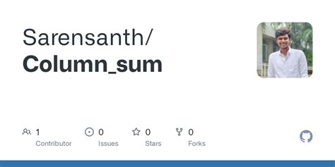 Github Sarensanthcolumnsum