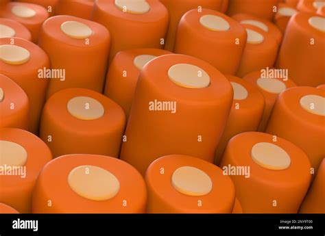 Healthy Human Nerve Fiber Section Neuron Fibres 3d Illustration