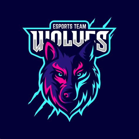 Wild Wolf E Sport Mascot Logo Design Vector Illustration 17503808 Vector Art At Vecteezy