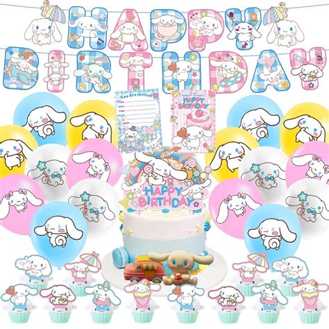 Cinnamoroll Party Needs Birthday Decorations Happy Birthday Banner