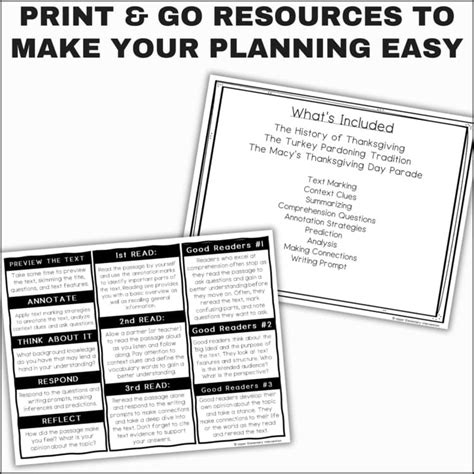 Thanksgiving Reading Comprehension Passages Text Evidence Non Fiction Activity