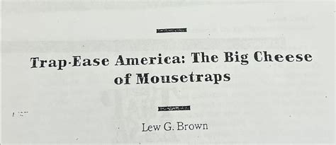 Solved Trap Ease America The Big Cheese Of Mousetrapslew G