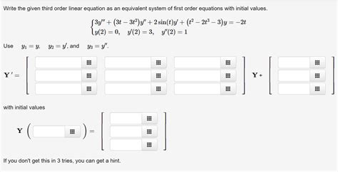 Solved Write The Given Third Order Linear Equation As An