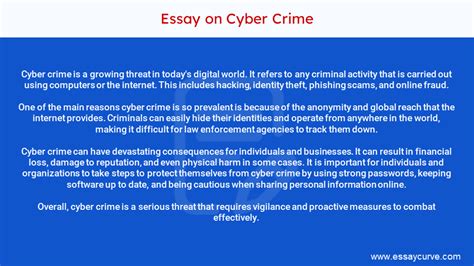 Essay On Cyber Crime Samples 10 Lines To 1500 Words Essay Curve