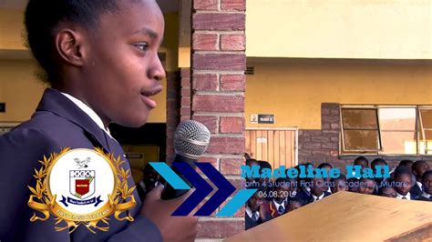 Madeline Hall At First Class Academy Mutare Youtube