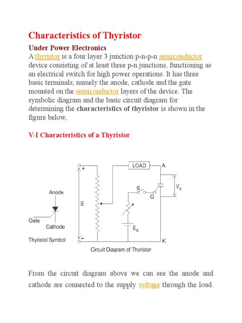Characteristics Of Thyristor Bipolar Junction Transistor Pn Junction