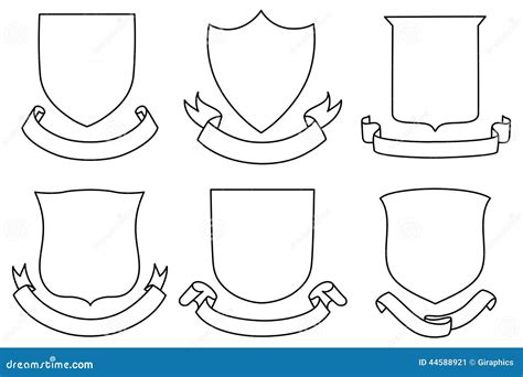 Shields And Banners Set Stock Vector Illustration Of Arms 44588921