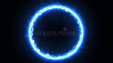 blue pulsating circle with lightning elements stock video video of
