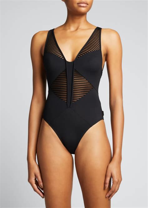 Shan Monika V Back One Piece Swimsuit Bergdorf Goodman
