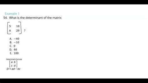 Matrices Actand Math Test Prep Lesson