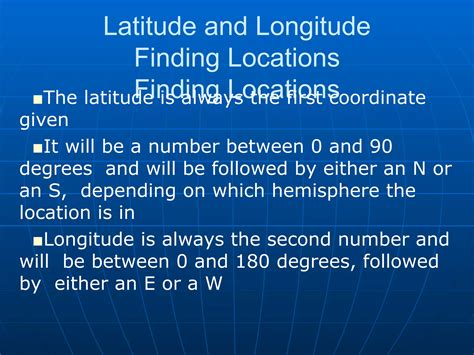 Latitude And Longitude Ppt