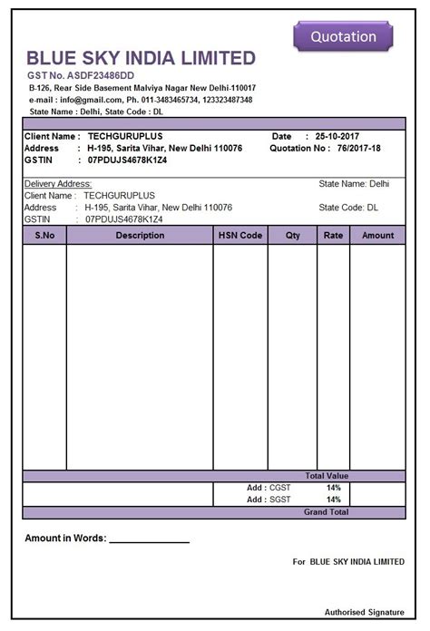 [excel] Quotation Format In Excel Free Templates Download Xls