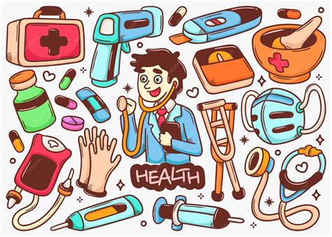 Doctor Doodle Colección De Vectores De Color Dibujados A Mano Vector