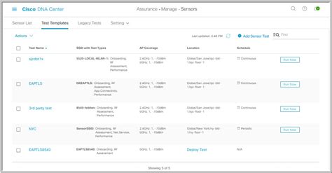Cisco DNA Assurance User Guide Release Manage Sensors And Sensor Driven Tests Cisco