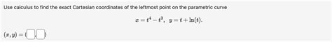 use calculus to find the exact cartesian coordinates