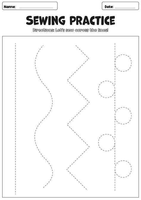Sewing Practice Worksheets 10 Free Pdf Printables Printablee