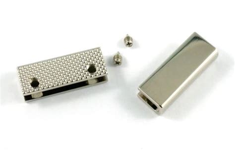 Rectangular Strap End Caps 1 Wide Nickel 4 Pack Loris Country Cottage