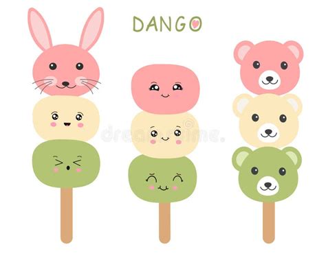 Vector Illustration Dango Colorful Style Stock Vector Illustration Of Sweets Japan 264081089