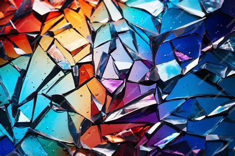 Premium Photo Captivating Fragmentation Colorful Shattered Glass