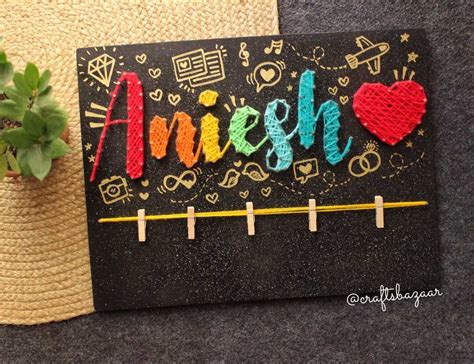 Gorgeous Customised Name String Art With Photos Craftsbazaar