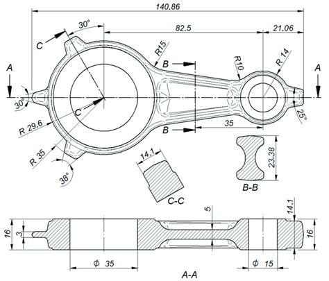 Selected Dimensions Of The Finished Connecting Rod Download