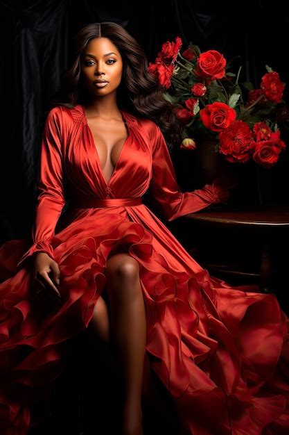 Premium Ai Image Photo Of A Stunning Black Woman Adorned In An