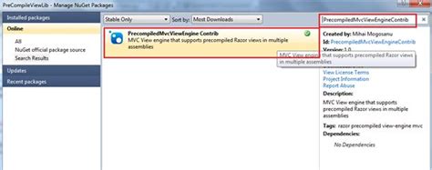 Precompiled Razor View Using Razorgenerator Mvc And