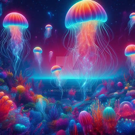 Neon Jellyfish By Ai Nina On Deviantart