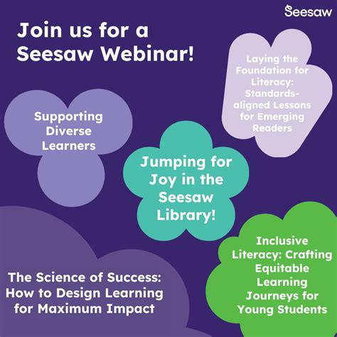 Join Us For An Upcoming Seesaw Webinar 🖥️ Jumping For Joy In The